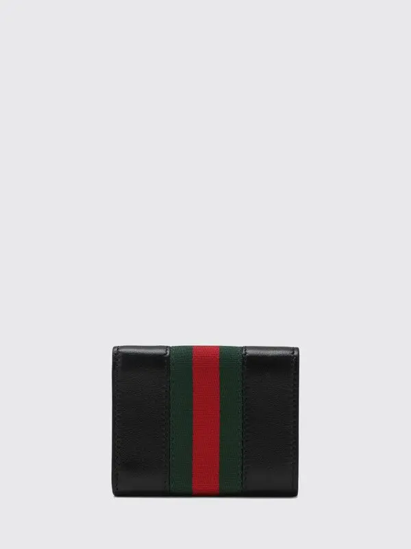 Gucci Horsebit Calfskin Wallet With Web Detail