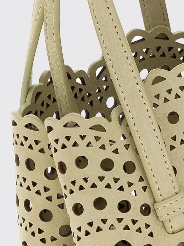 ALAIA Alaïa Mina Perforated Nubuck Handbag With Removable Pouch