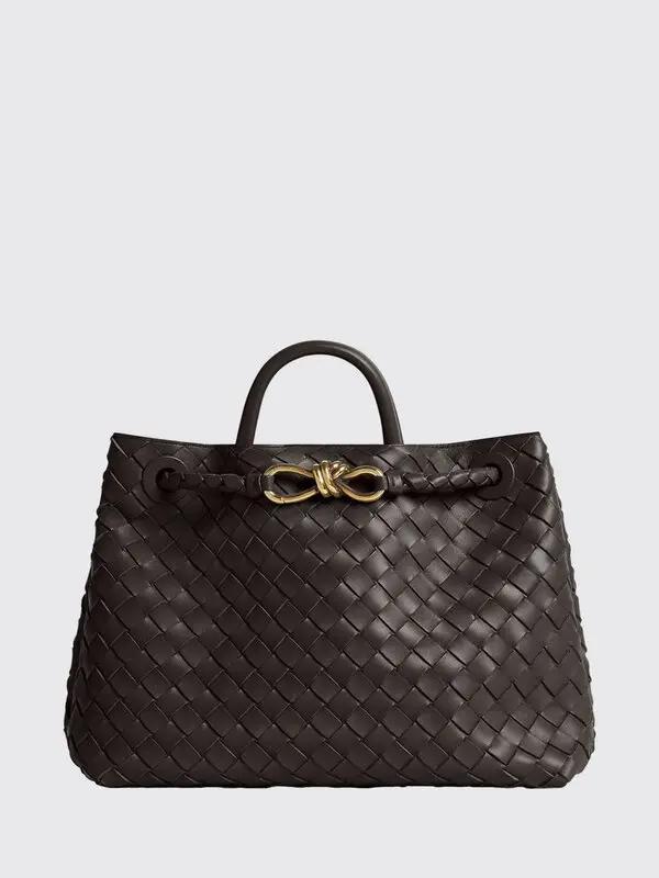 Bottega Veneta Andiamo Handbag In Intrecciato Lambskin Leather - Brown