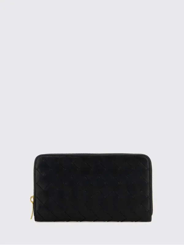 Bottega Veneta Intrecciato Leather Continental Zip-around Wallet - Black
