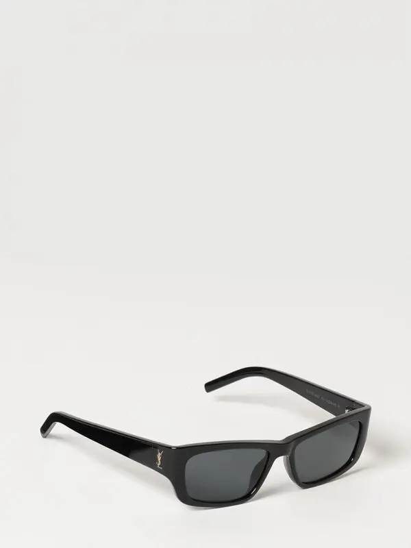 Saint Laurent Tortoiseshell Acetate Sunglasses With Monogram - Black
