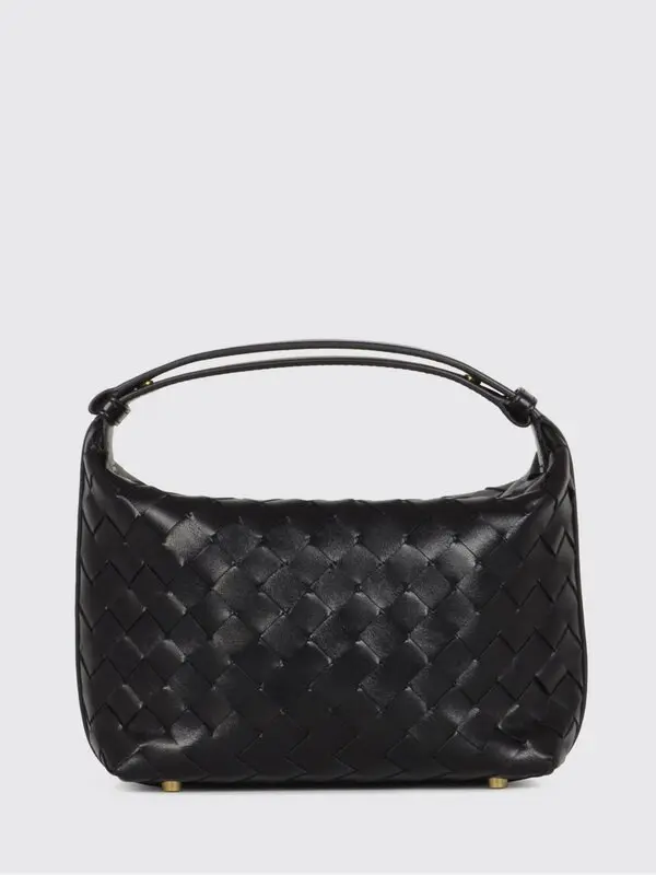 Bottega Veneta Wallace Mini Woven Calfskin Handbag - Black