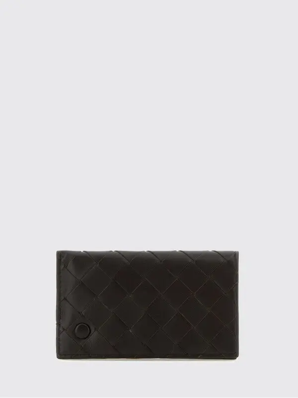 Bottega Veneta Woven Nappa Leather Card Holder With Removable Mirror - Brown