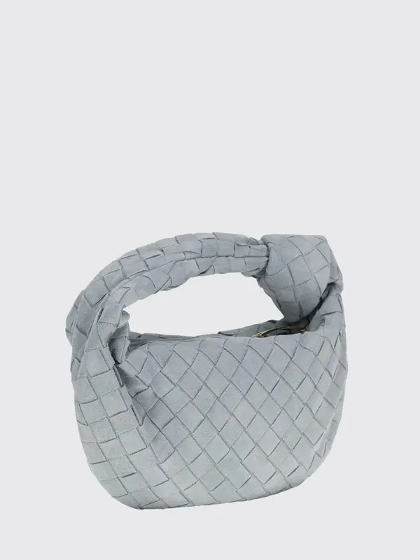 Bottega Veneta Mini Jodie Handbag In Intrecciato Leather With Knot - Silver