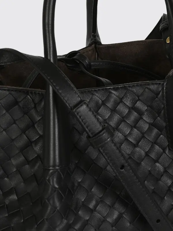 Bottega Veneta Small Pinacoteca Handbag In Intrecciato Calfskin Leather - Black