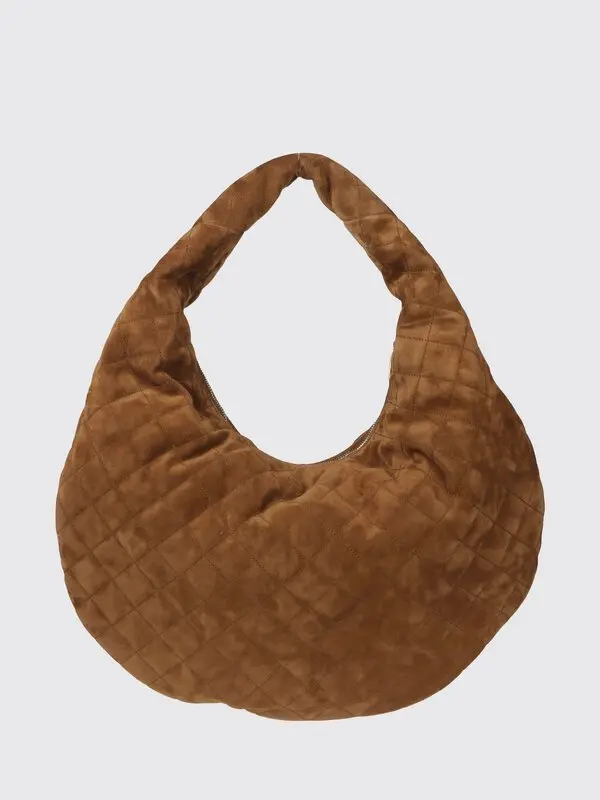 Saint Laurent Icare Quilted Suede Shoulder Bag With Monogram