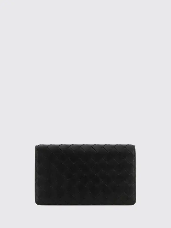 Bottega Veneta Intrecciato Nappa Leather Wallet On Chain - Black