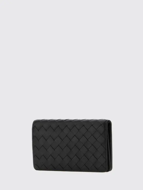 Bottega Veneta Intrecciato Nappa Leather Wallet On Chain - Black