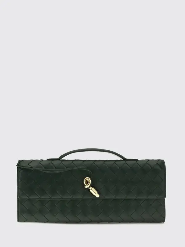 Bottega Veneta Medium Andiamo Intrecciato Lambskin Top Handle Bag - Green