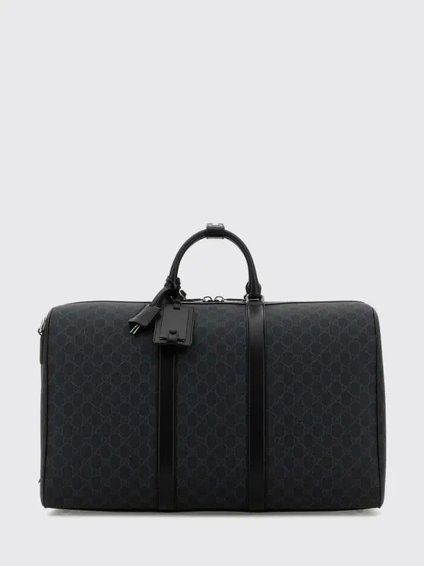 Gucci Large Gg Supreme Duffle Bag With Monogram And Leather Details