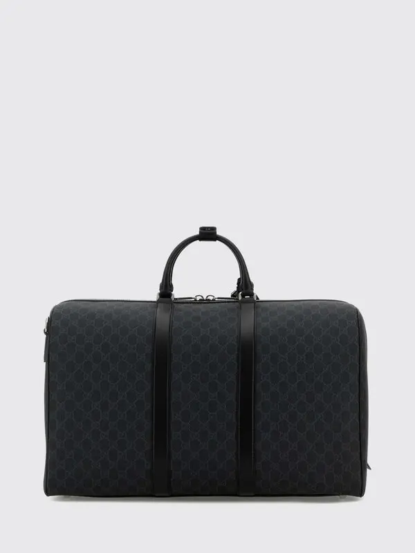 Gucci Large Gg Supreme Duffle Bag With Monogram And Leather Details