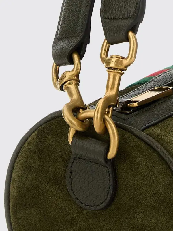 Gucci Ophidia Cylindrical Suede Shoulder Bag With Web Stripe