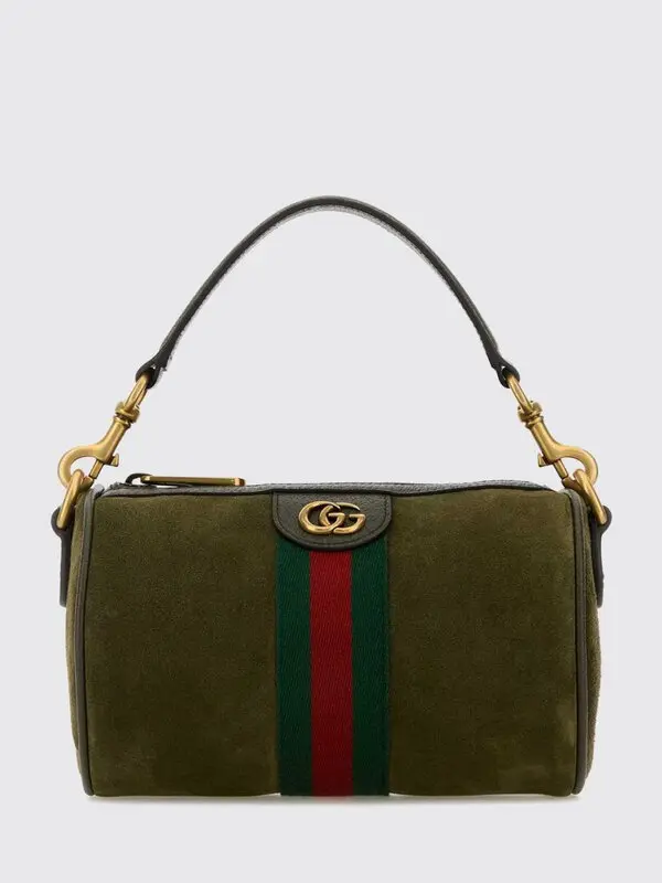 Gucci Ophidia Cylindrical Shoulder Bag With Web Stripe - Green