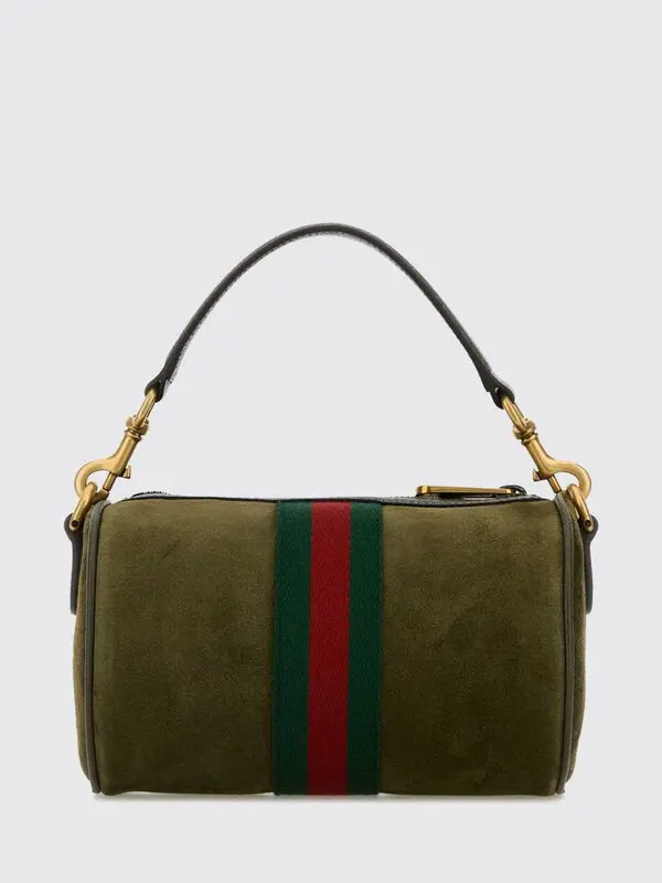 Gucci Ophidia Cylindrical Shoulder Bag With Web Stripe - Green
