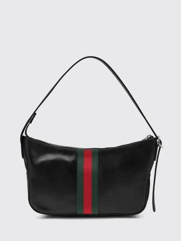 Gucci Lunetta Web Leather Shoulder Bag