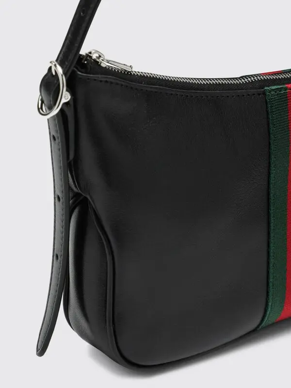 Gucci Lunetta Web Leather Shoulder Bag