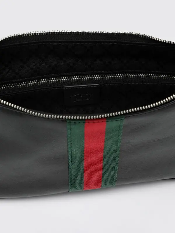 Gucci Lunetta Web Leather Shoulder Bag