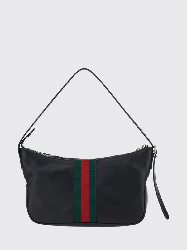 Gucci Lunetta Web Leather Shoulder Bag