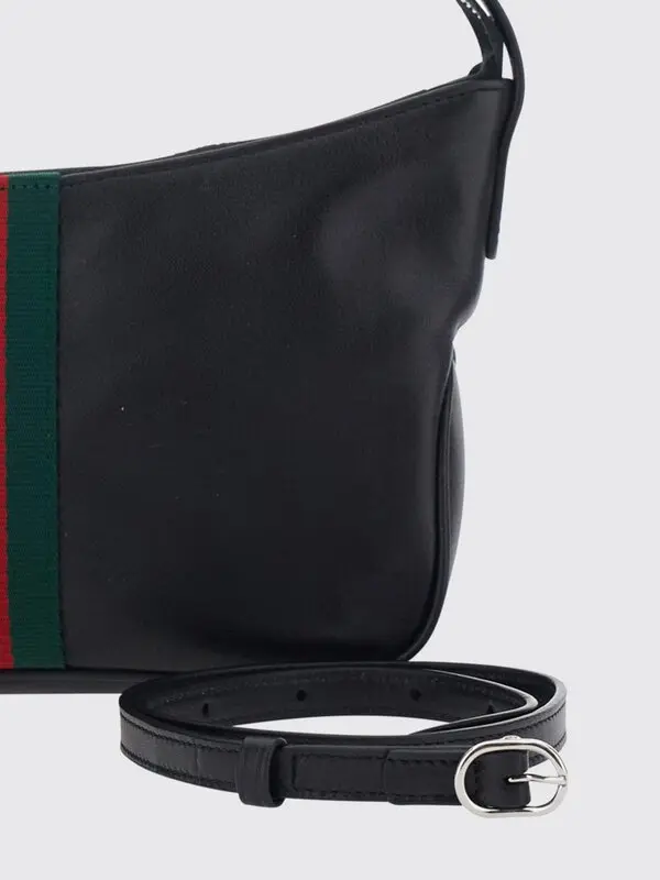 Gucci Lunetta Web Leather Shoulder Bag