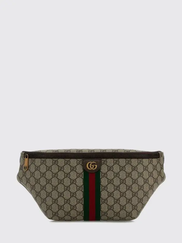 Gucci Gg Supreme Belt Bag With Monogram And Web Stripe - Cream