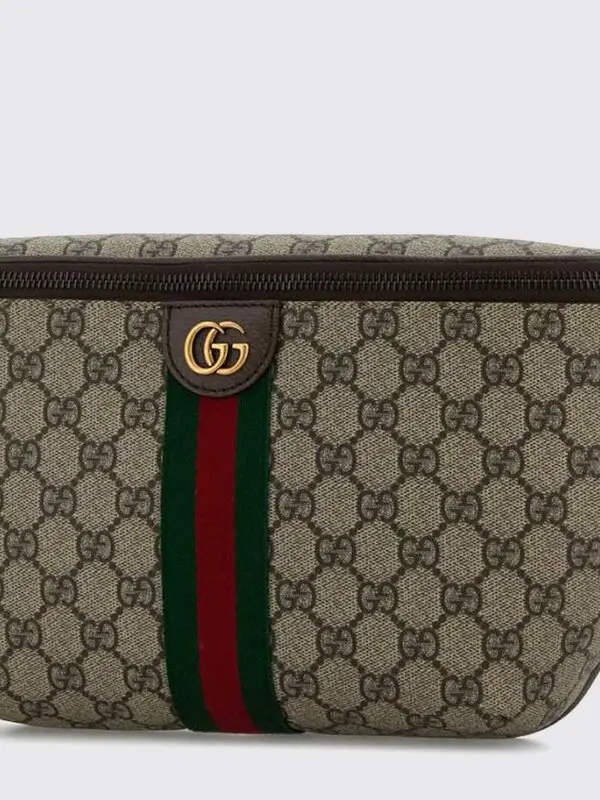 Gucci Gg Supreme Belt Bag With Monogram And Web Stripe