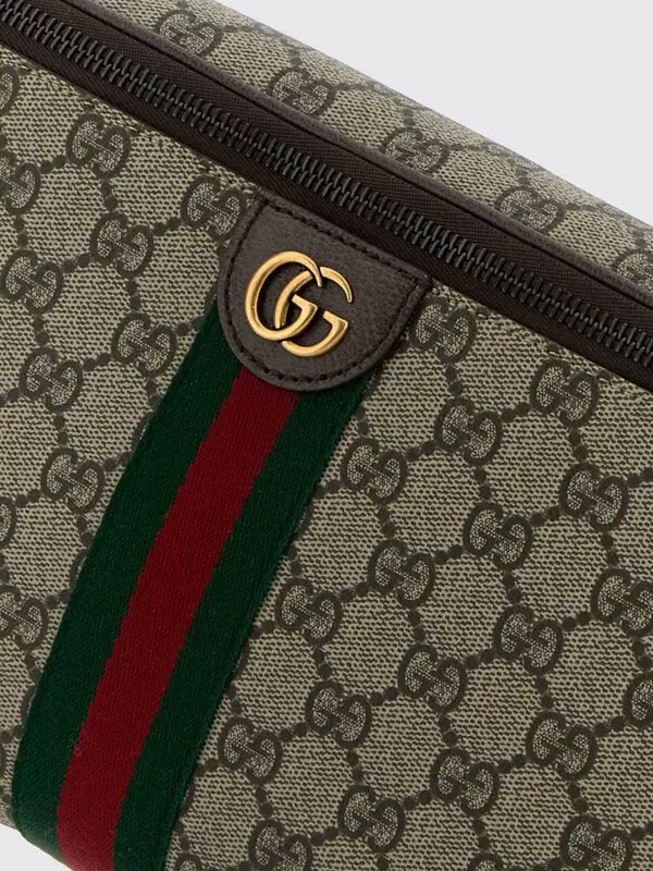 Gucci Gg Supreme Belt Bag With Monogram And Web Stripe