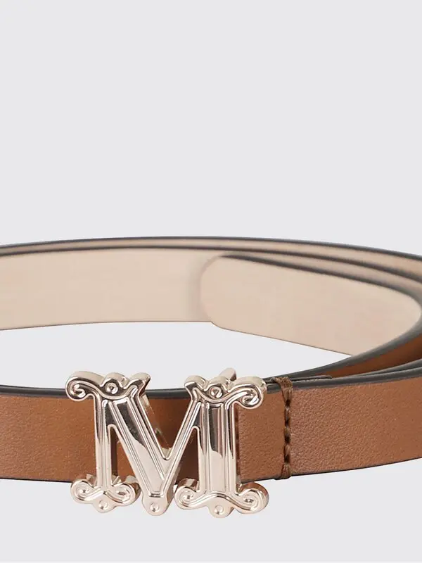 Max Mara Leather Logo Buckle Belt