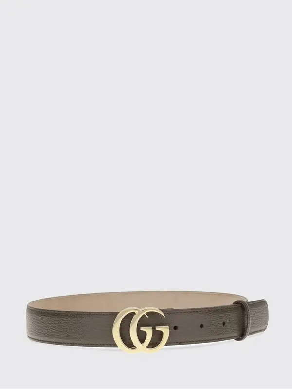Gucci Leather Belt With Jewelled Brass And Zirconia Buckle - Brown