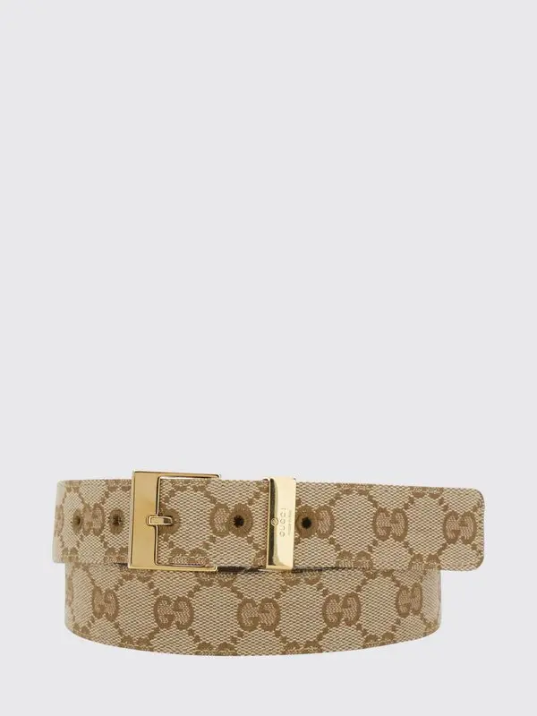 Gucci Gg Monogram Cotton-blend Jacquard Belt - Cream
