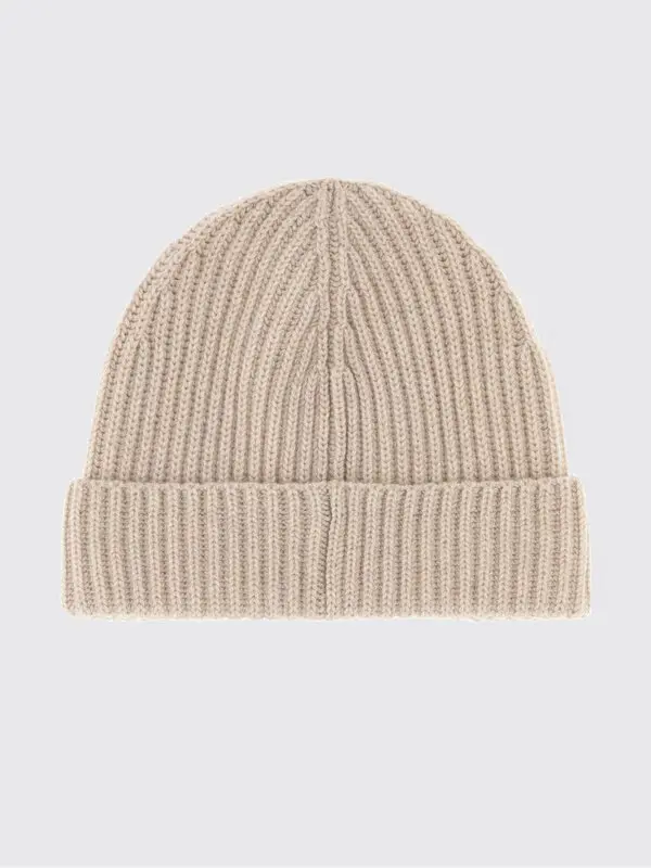 Loewe Ribbed Pure Cashmere Beanie With Cuff And Logo Patch