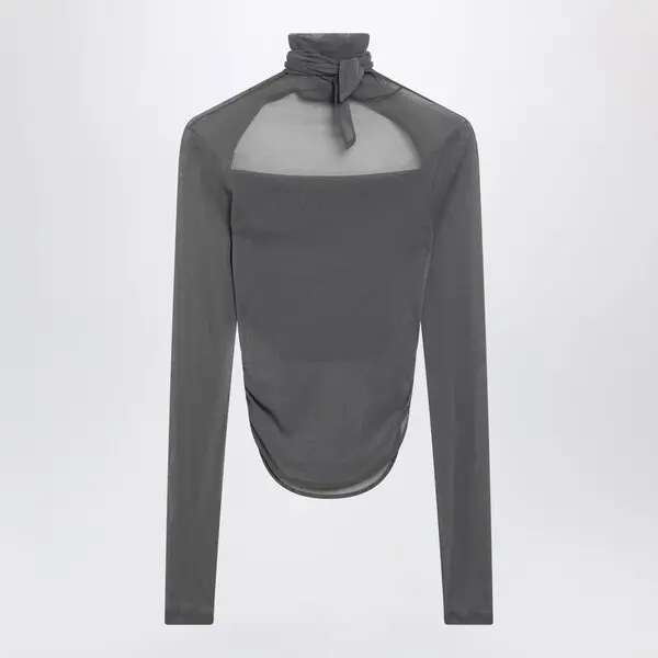 LEMAIRE Ballerina Top With Scarf In Grey Jersey - Silver