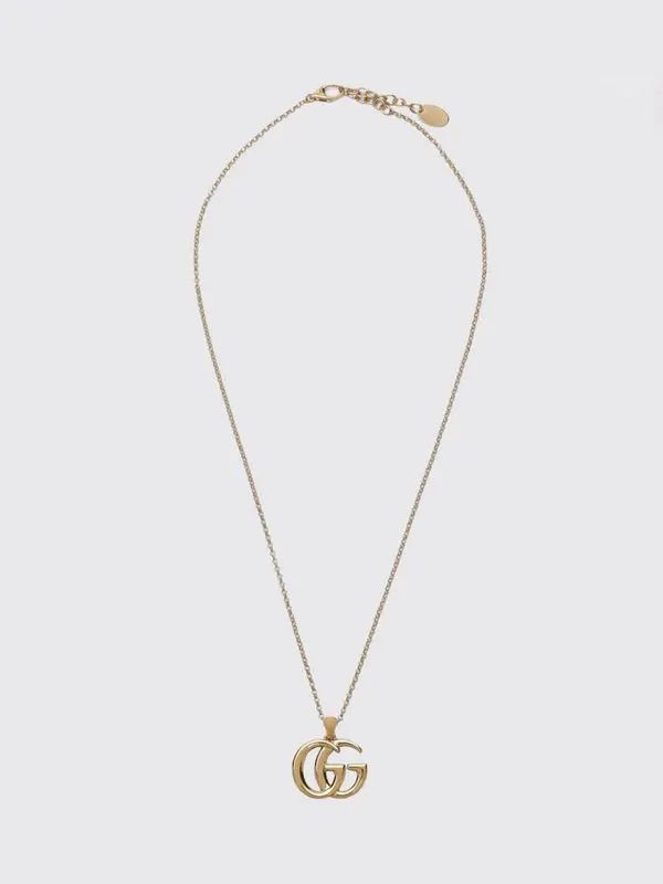Gucci Gg Marmont -finish Metal Necklace With Pendant - Gold