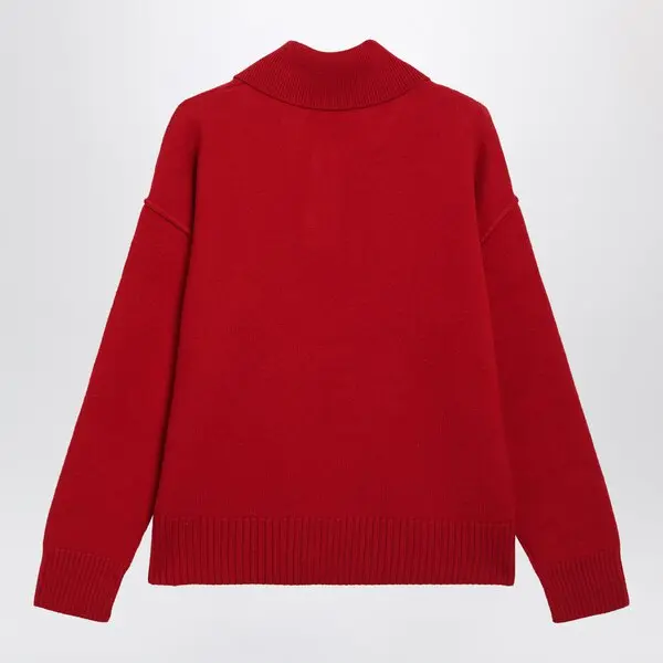 AMI Paris De Coeur Polo Jumper In Wool