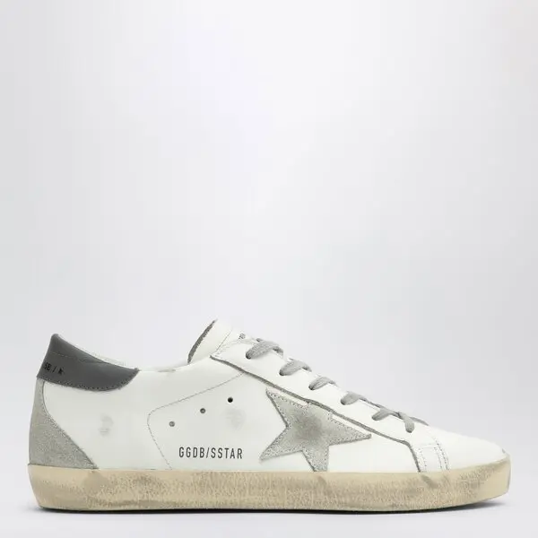 GOLDEN GOOSE Dark Grey Super Star Trainers - White