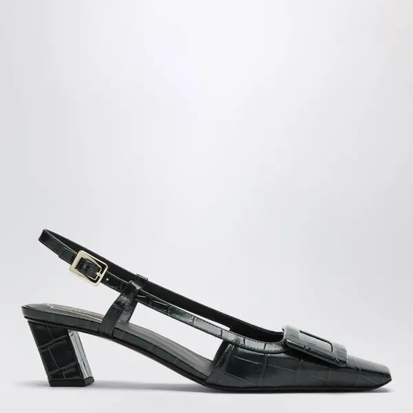 ROGER VIVIER Belle Vivier Night Slingback Pumps In Python-effect Leather - Green
