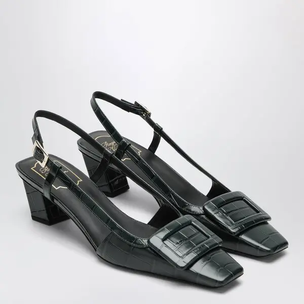 ROGER VIVIER Belle Vivier Night Slingback Pumps In Python-effect Leather