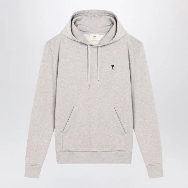 AMI Paris De Coeur Hooded Top - Gray