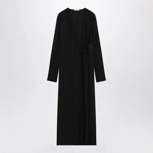 Fendi Jacquard Silk Long Dress - Black