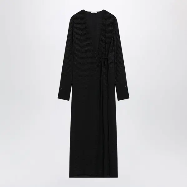 Fendi Jacquard Silk Long Dress - Black