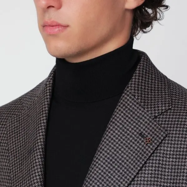 Tagliatore Single-breasted Jacket In Houndstooth Wool