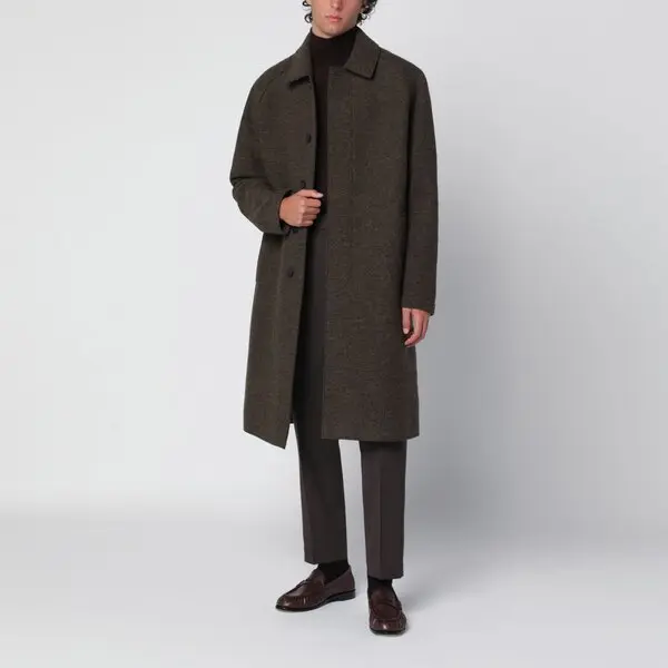 Harris Wharf London Grey Single-breasted Wool Coat