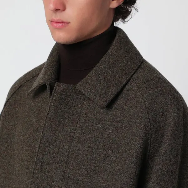 Harris Wharf London Grey Single-breasted Wool Coat