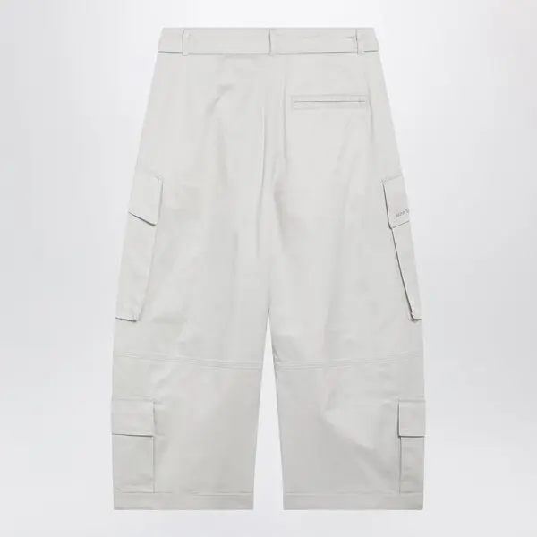 Acne Studios Light Grey Cotton Cargo Trousers With Belt