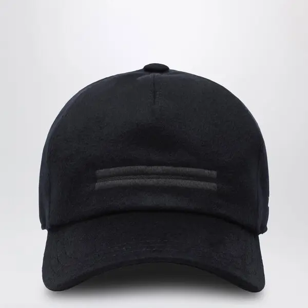 Zegna Dark Baseball Cap In Wool - Blue