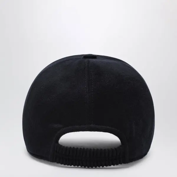 Zegna Dark Baseball Cap In Wool