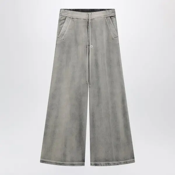 Rick Owens Oversized Shirt In Mineral Grey Washed Denim - Gray