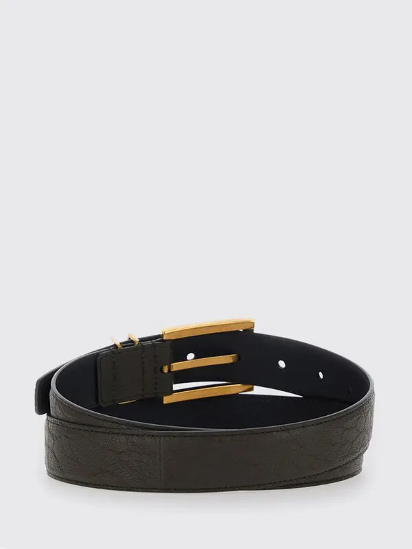 Saint Laurent Cassandre Embossed Leather Belt With Monogram