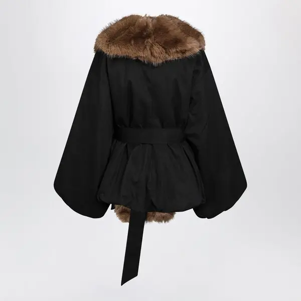 ROTATE BY BIRGER CHRISTENSEN Faux Fur Trimmed Belted Jacket