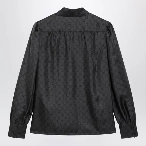 Gucci Silk Twill Shirt With Gg Print