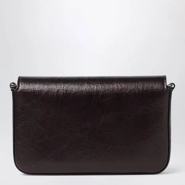 Fendi Compact Crackled Leather Wallet On Chain Tube
